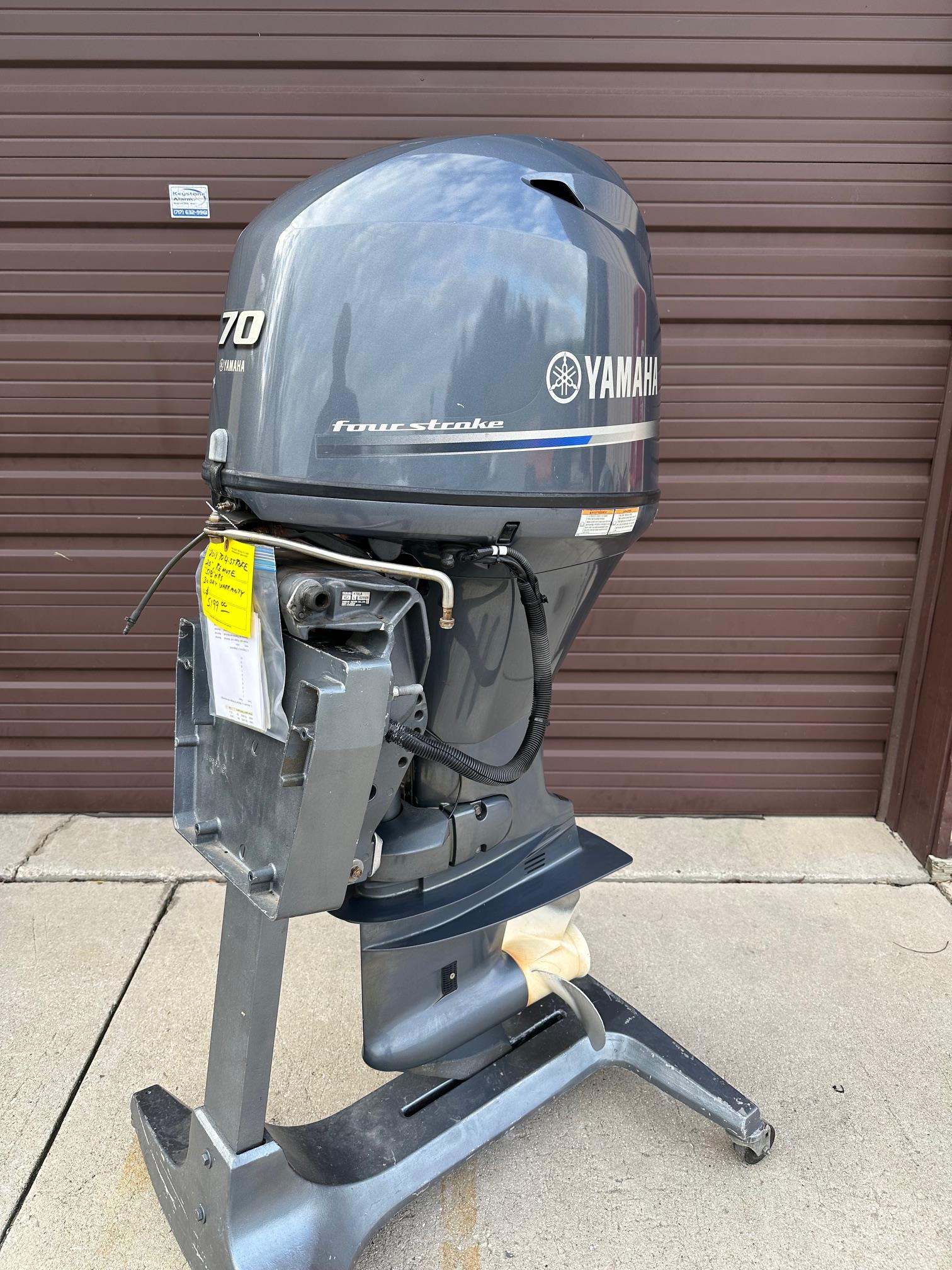 Used 2013 Yamaha F70LA Yamaha 4Stroke EFI Outboard Long Shaft Remote with Power Trim TiltTilt ...