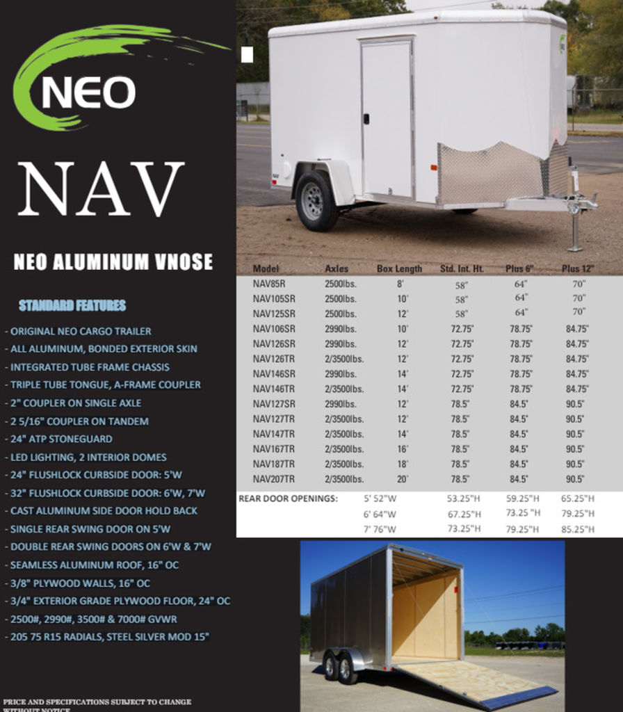 New NEO Trailers NAV147TR6 2024 for sale in Burnt Hills, Colorado ...